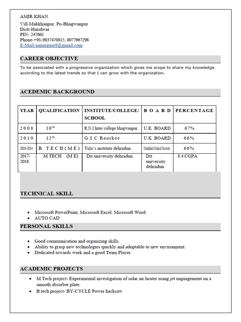 Copy1-Aamir CV - Updated 1 | PDF