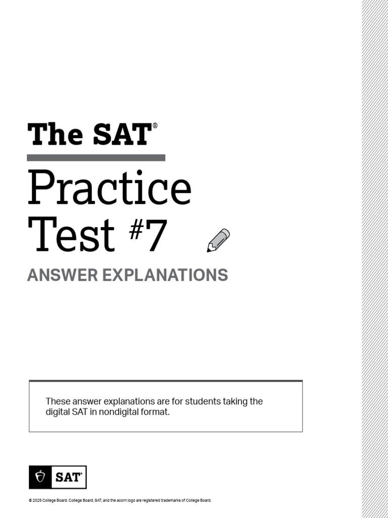 Sat Practice Test 7 Answers Digital | PDF | Creep (Deformation ...