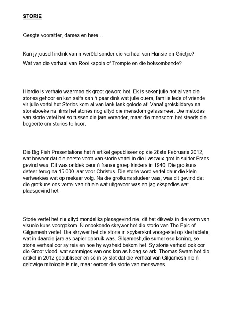 Stroie Toespraak | PDF