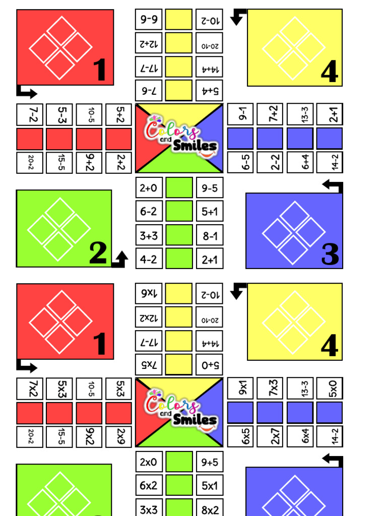 Ludo Matemático: Jogos para Imprimir | PDF