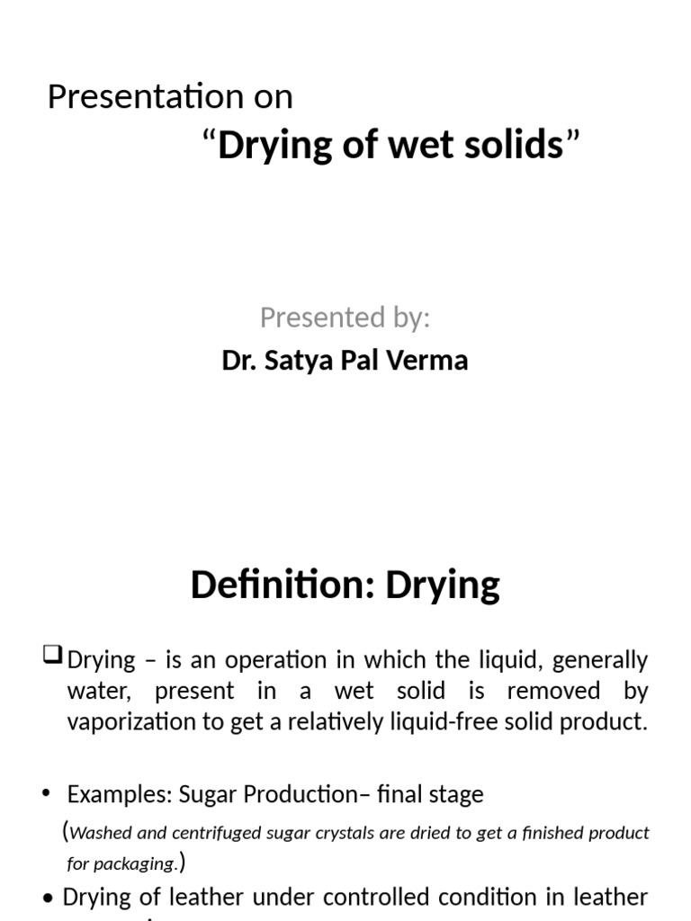 Presentation On DRYING | PDF