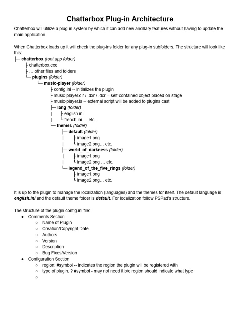 Chatterbox Plug-In Architecture | PDF