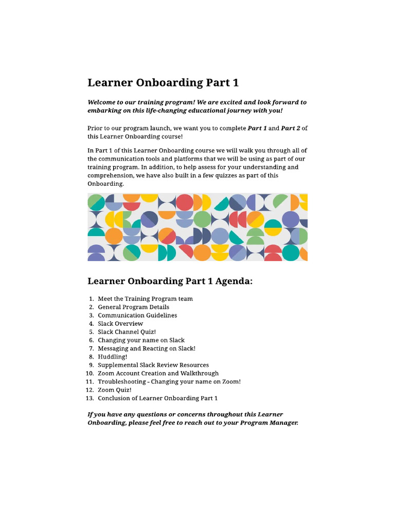 Learner-Onboarding-1 | PDF