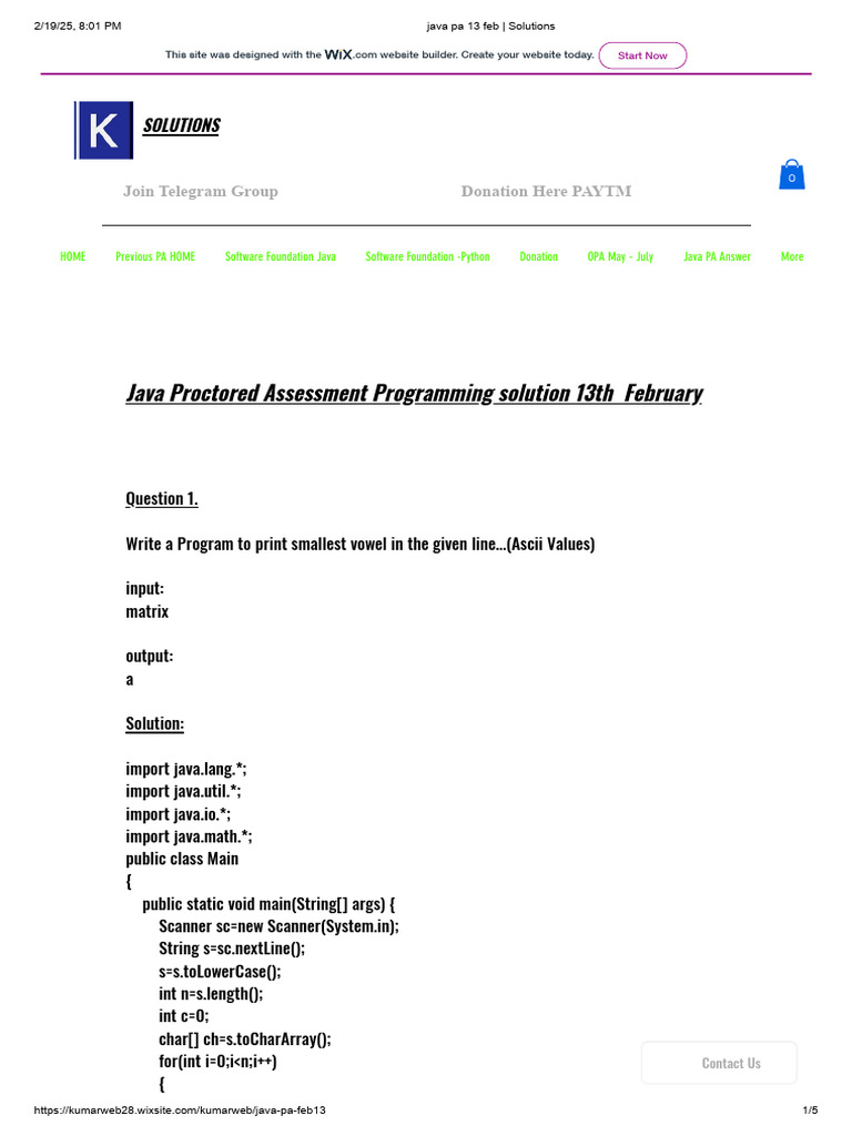java pa 13 feb _ Solutions | PDF | Computer Programming | Software Engineering