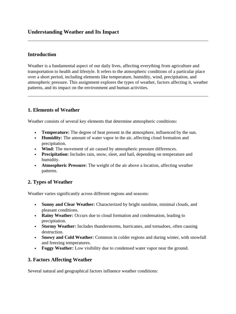 Understanding Weather and Its Impact | PDF | Weather | Precipitation