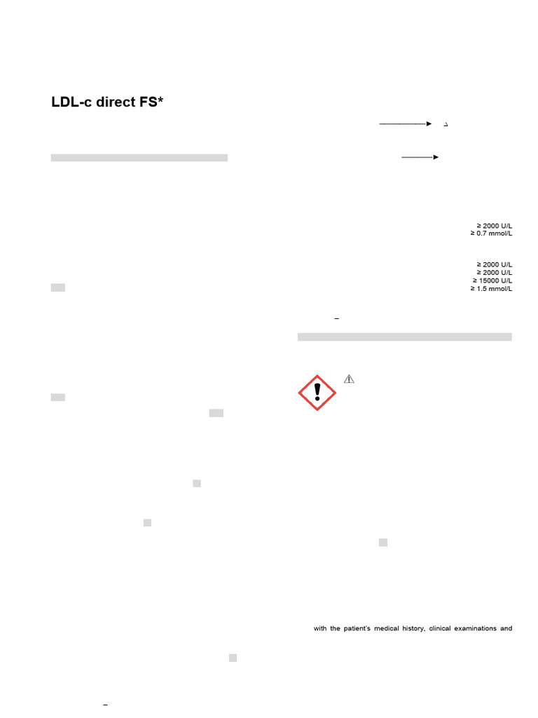 PI - BX-3010 Reagents LDL-C Direct FS - V4 | PDF | Lipoprotein | Low ...
