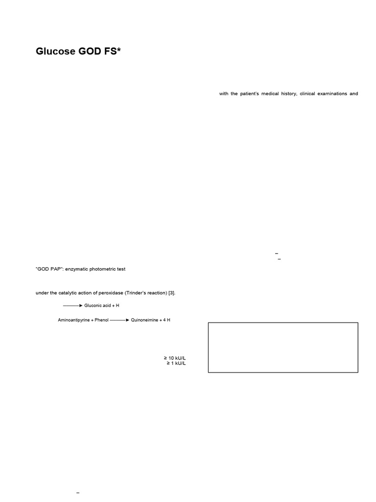 PI - BX-3010 Reagents Glucose GOD FS - V1 | PDF | Glucose | Hyperglycemia