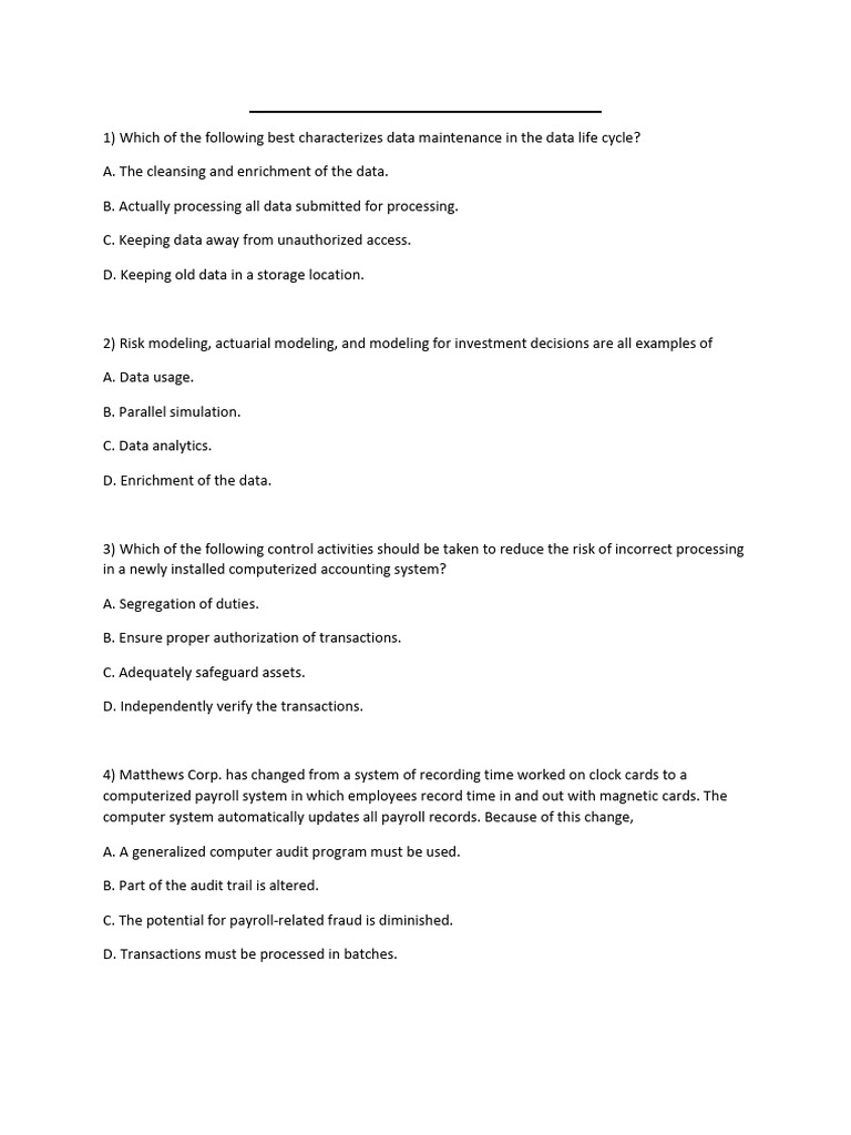 Subunit 2 Data Governance and The Data Life Cycle | PDF | Computer ...