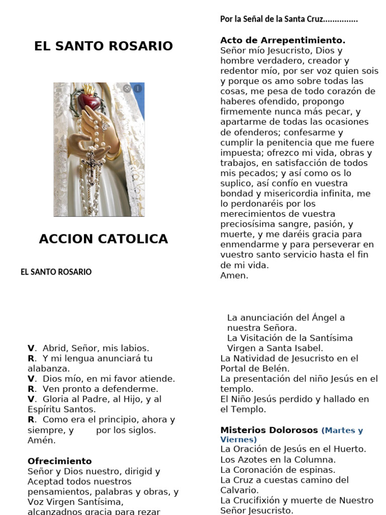 El Santo Rosario | PDF | María, madre de Jesús | Cristo (título)