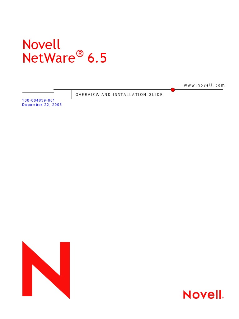 Novell Netware 65 Installation Guide Microsoft Windows Web Application
