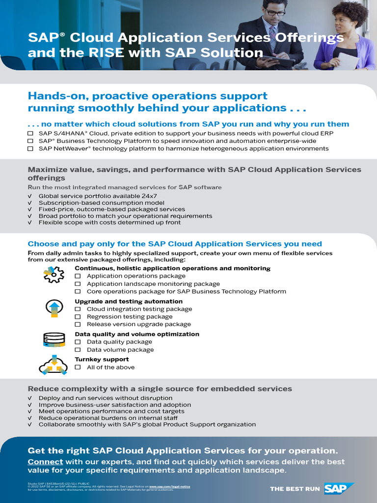 SAP Cloud Application Services Offerings and The RISE With SAP Solution ...