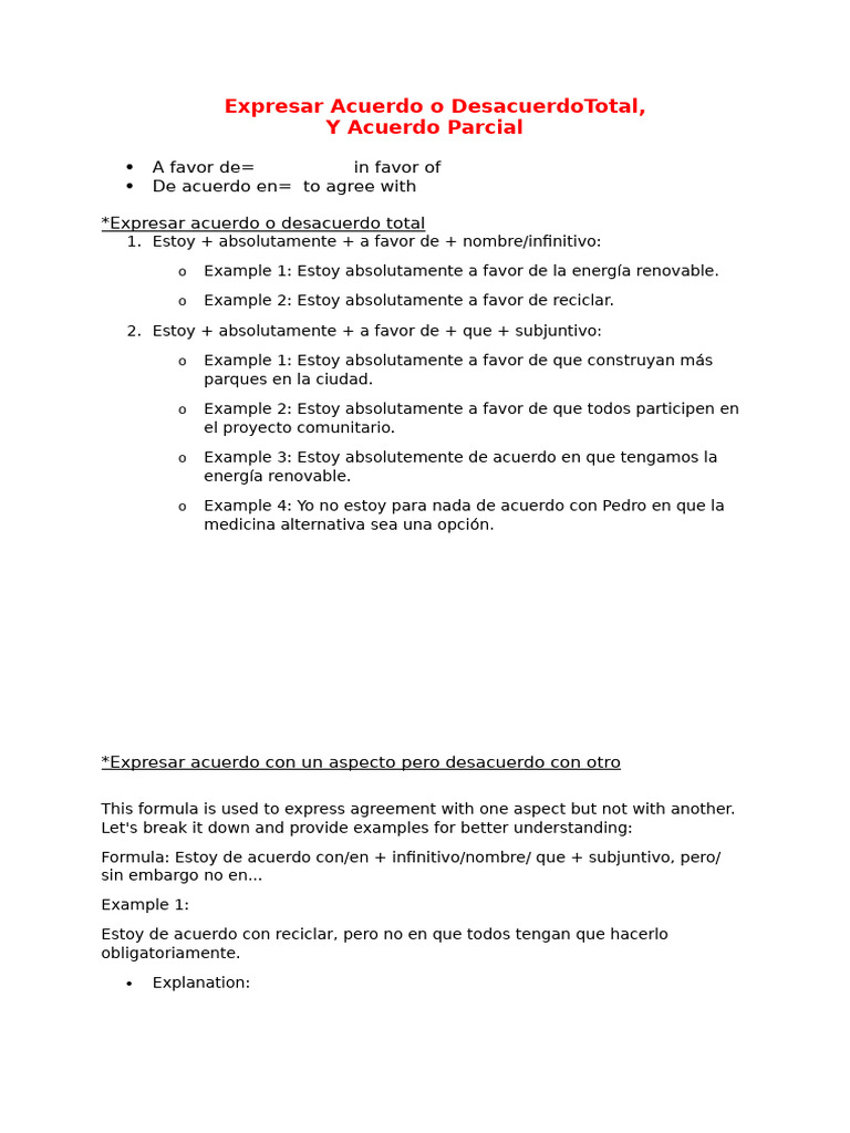 Cómo Expresar Acuerdo y Desacuerdo | PDF
