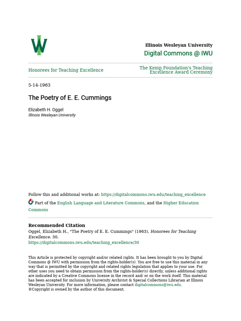 The Poetry of E. E. Cummings | PDF