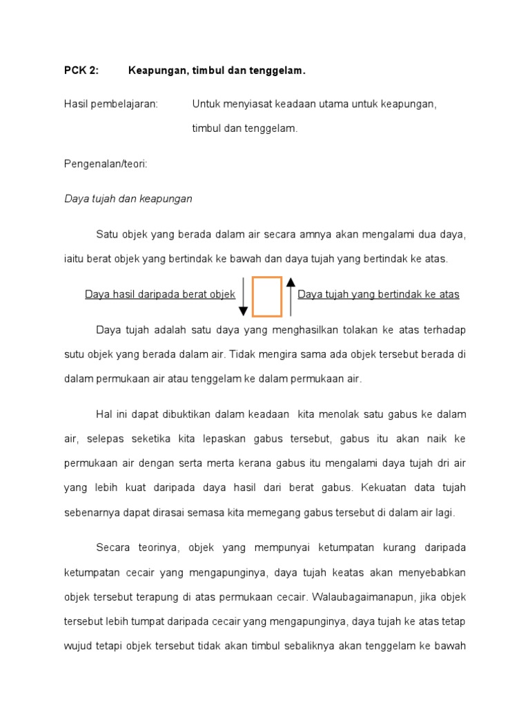 Daya Tujah dan Keapungan Objek | PDF