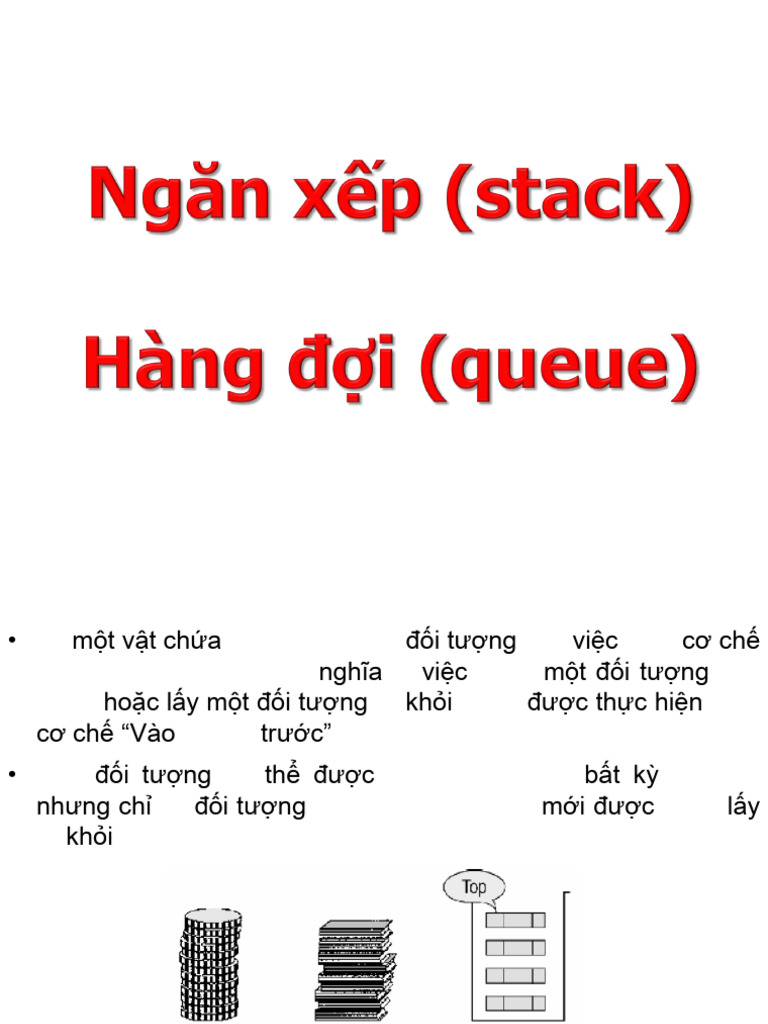 Cau Truc Du Lieu Va Giai Thuat c4 Ngan Xep (Stack) Hang Doi (Queue) (Cuuduongthancong - Com) | PDF
