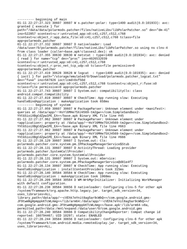 Android App Debug Log Analysis | PDF | Operating System Technology | System Software