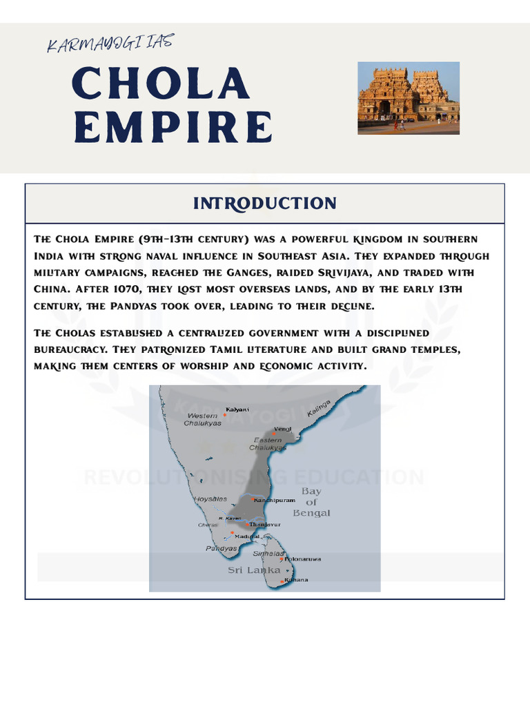 CHOLA EMPIRE KARMAYOGI IAS (1) | PDF