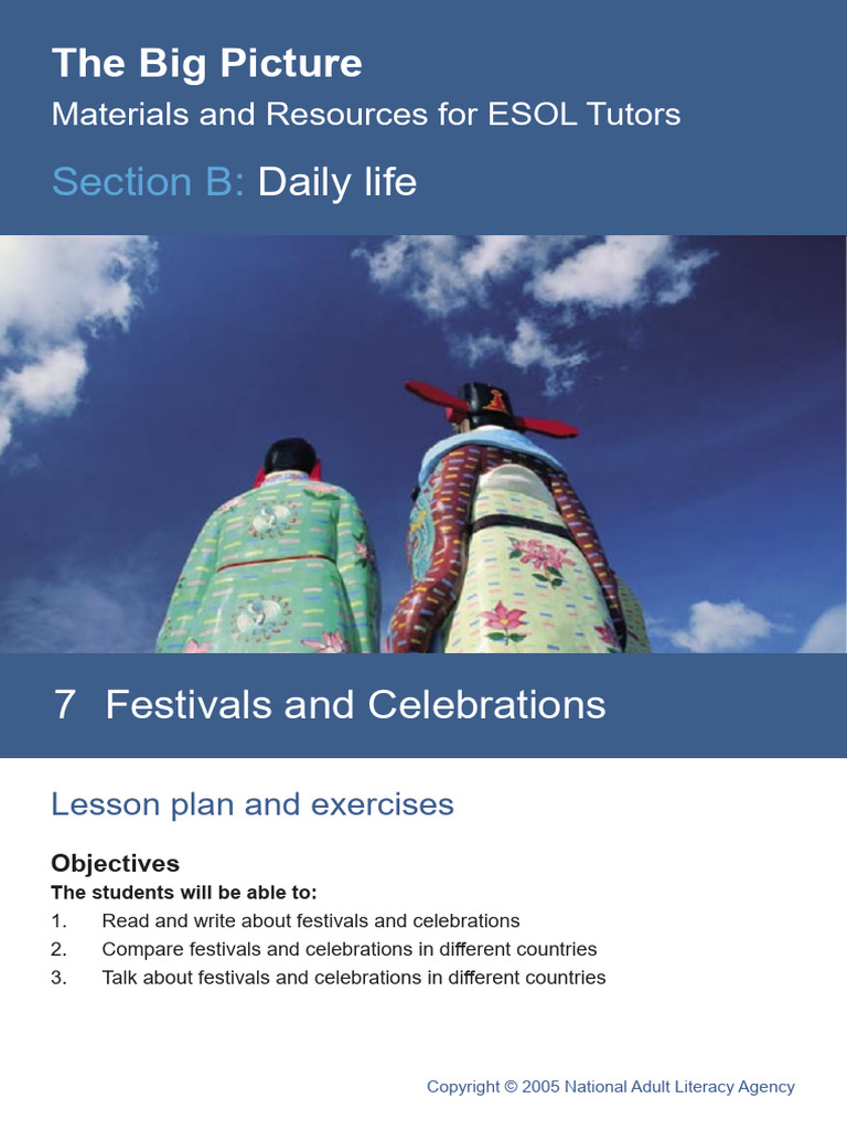 The Big Picture Section B Daily Life 7 Festivals and Celebrations | PDF | Speed Reading | Learning