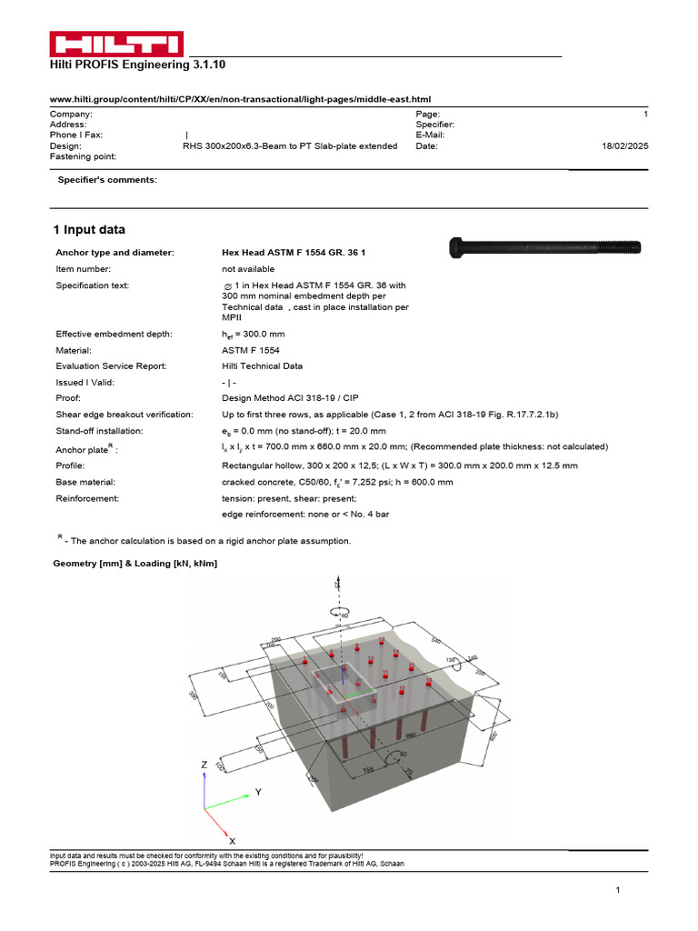 Drafts - RHS 300x200x6.3-Beam To PT Slab-Plate Extended | PDF