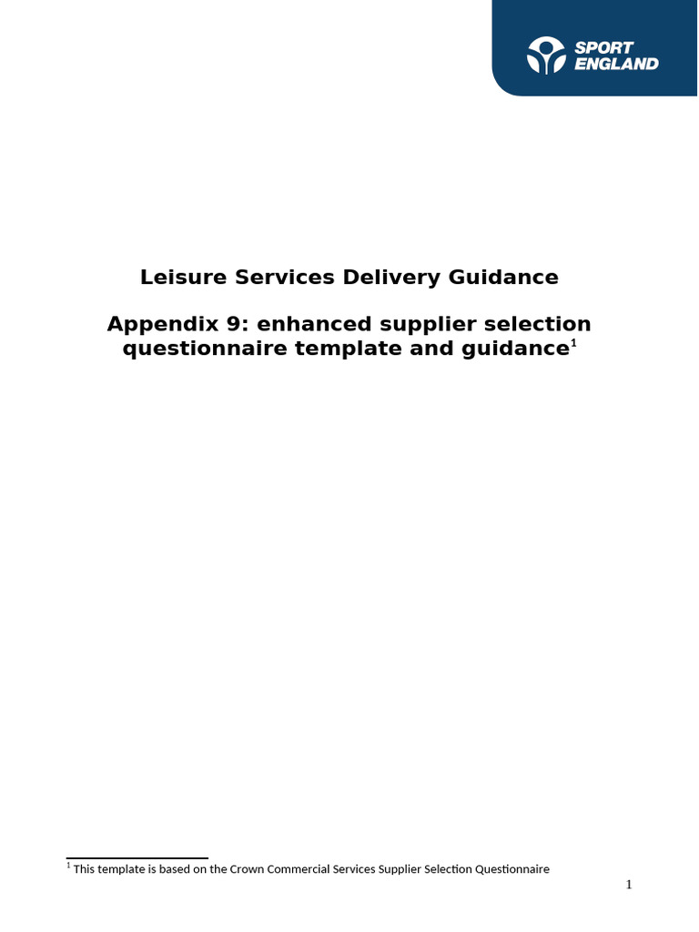 Appendix 9 SSQ Template & Guidance | PDF | Occupational Safety And ...