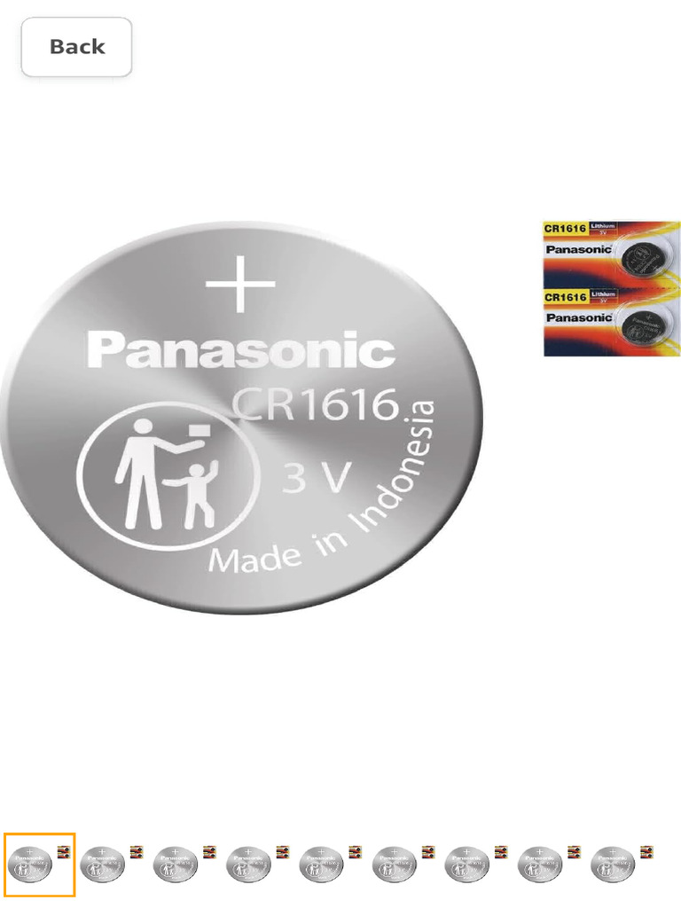 Amazon.com Panasonic CR1616 3V Coin Cell Lithium Battery, Retail Pack of 2 Health & Household | PDF