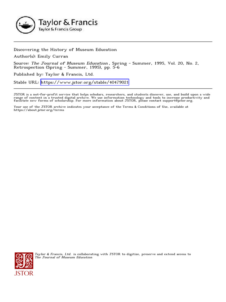 Curran History of Mus Ed | PDF | Museum | Cognition