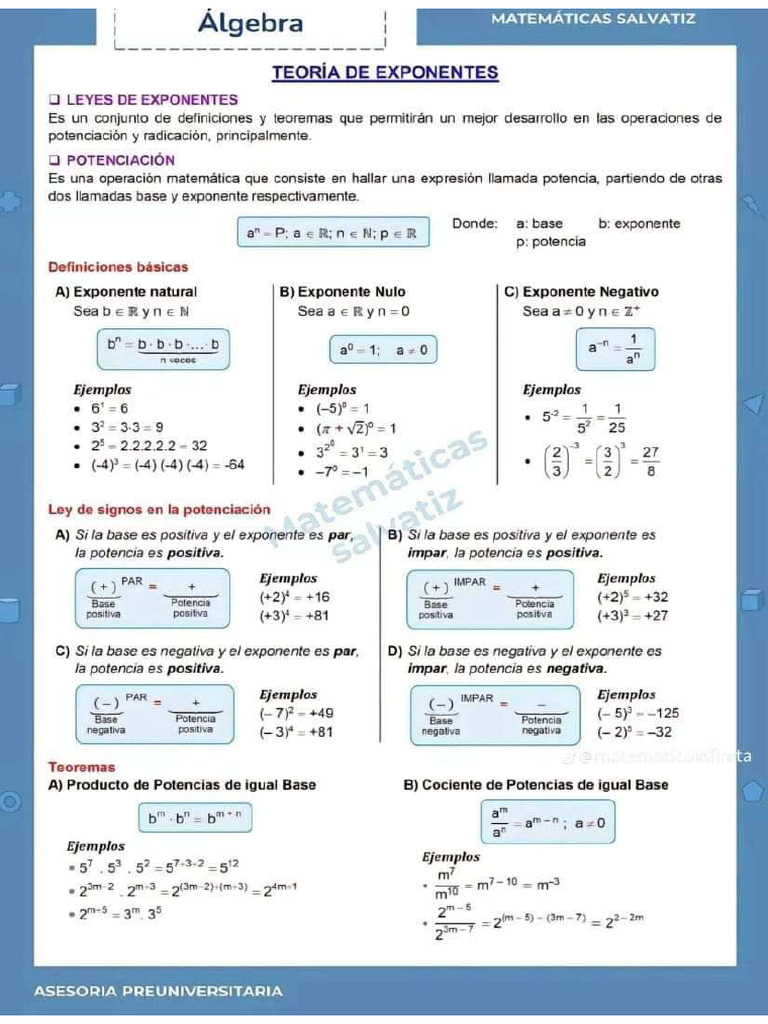 Teoria de exponentes | PDF