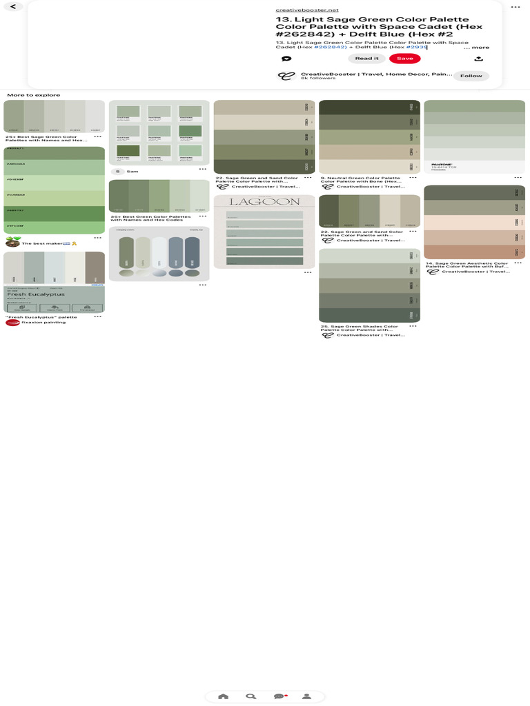 Sage Green Color Palettes and Codes | PDF | Visual System | Graphic Design