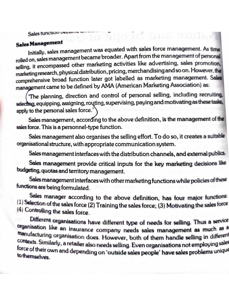 Theories of Sales Management | PDF