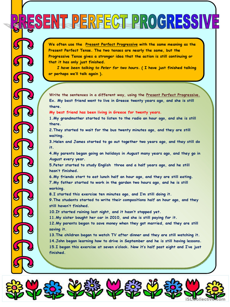 Present Perfect Progressive | PDF