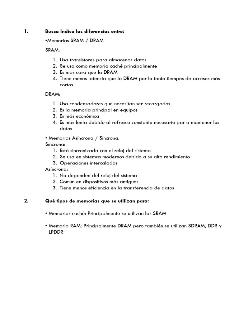 Ejercicios UD3-RAM | PDF | Memoria de acceso aleatorio | Memoria dinámica de acceso aleatorio