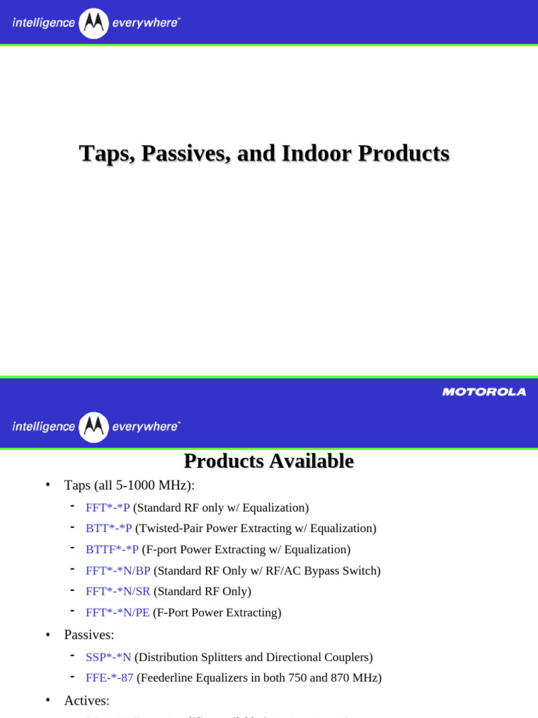 Taps Passives Mktg Presentation Pdf Amplifier Equalization Audio