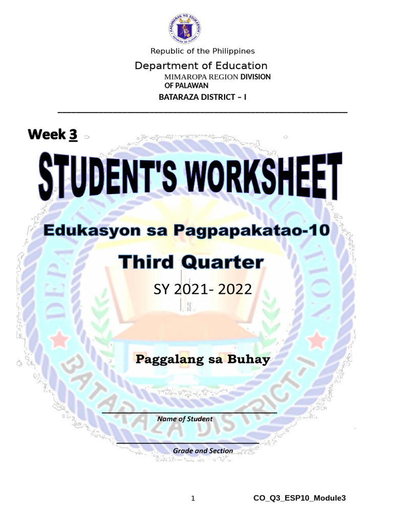 ESP10-Week3-Q3 | PDF