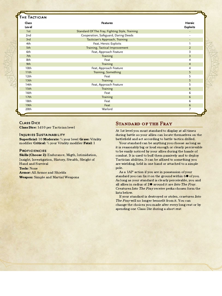 Tactician Class Features and Abilities | PDF | Military Tactics | Military