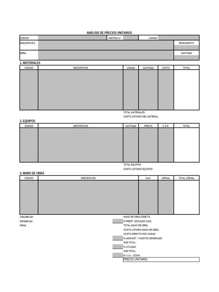 Copia de Formato para Apu | PDF