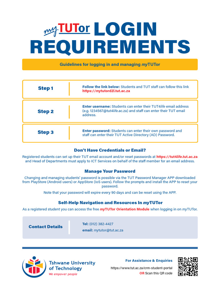 MyTUTor Login Requirements (1) | PDF