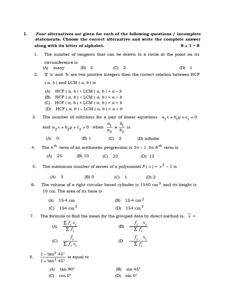 Sslc2025 Exam Modelqp - 81e 2 Compressed | PDF | Quadratic Equation | Area