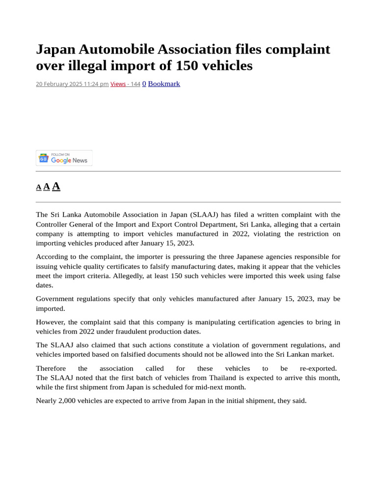 Automobile Association in Japan | PDF
