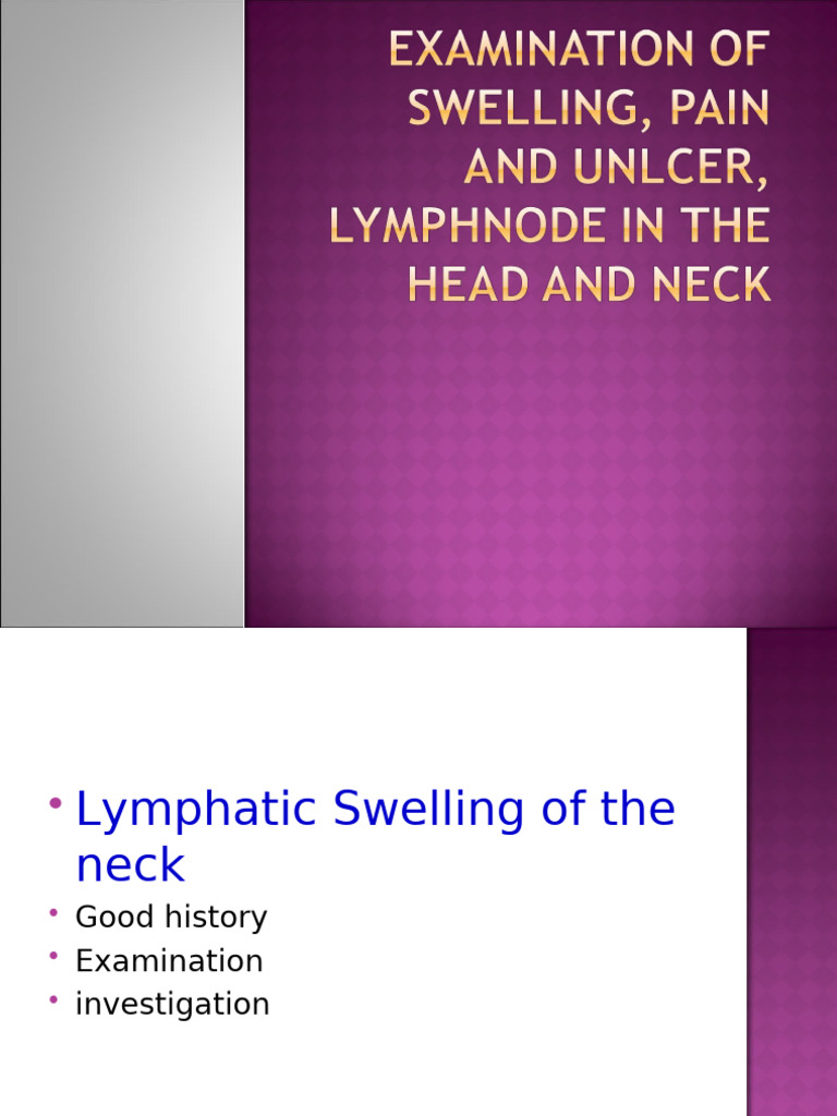 Examination of Swelling, Ulcer | PDF | Lymphatic System | Lymph Node