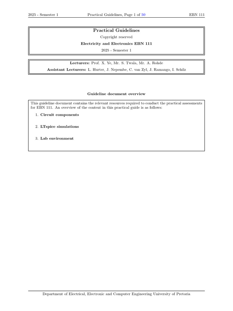 2025 EBN 111 Practical Guidelines | PDF | Amplifier | Operational Amplifier