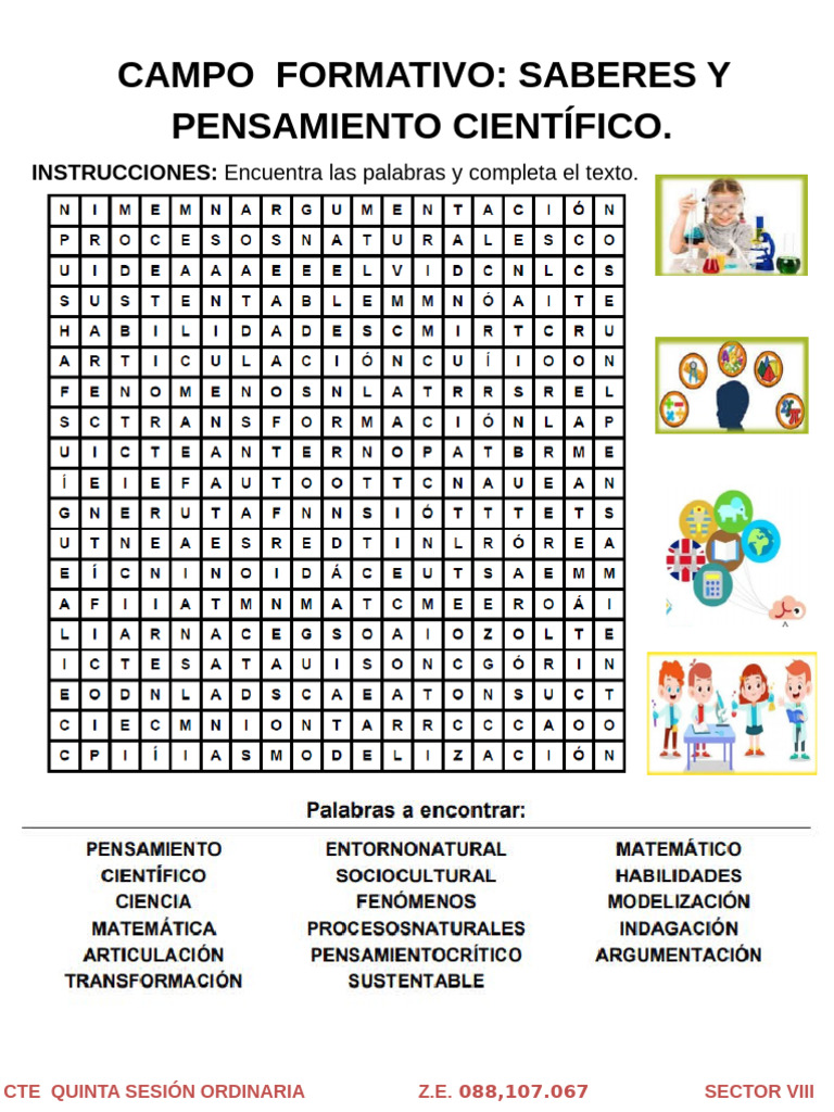 Sopa de Letras Pensamiento Científico | PDF