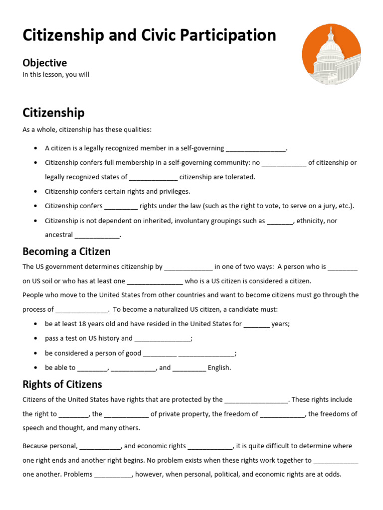 Citizenship and Civic Participation | PDF | Citizenship | Voter Turnout