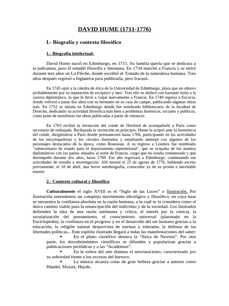 Biografía y Filosofía de David Hume | PDF | David Hume | Empirismo