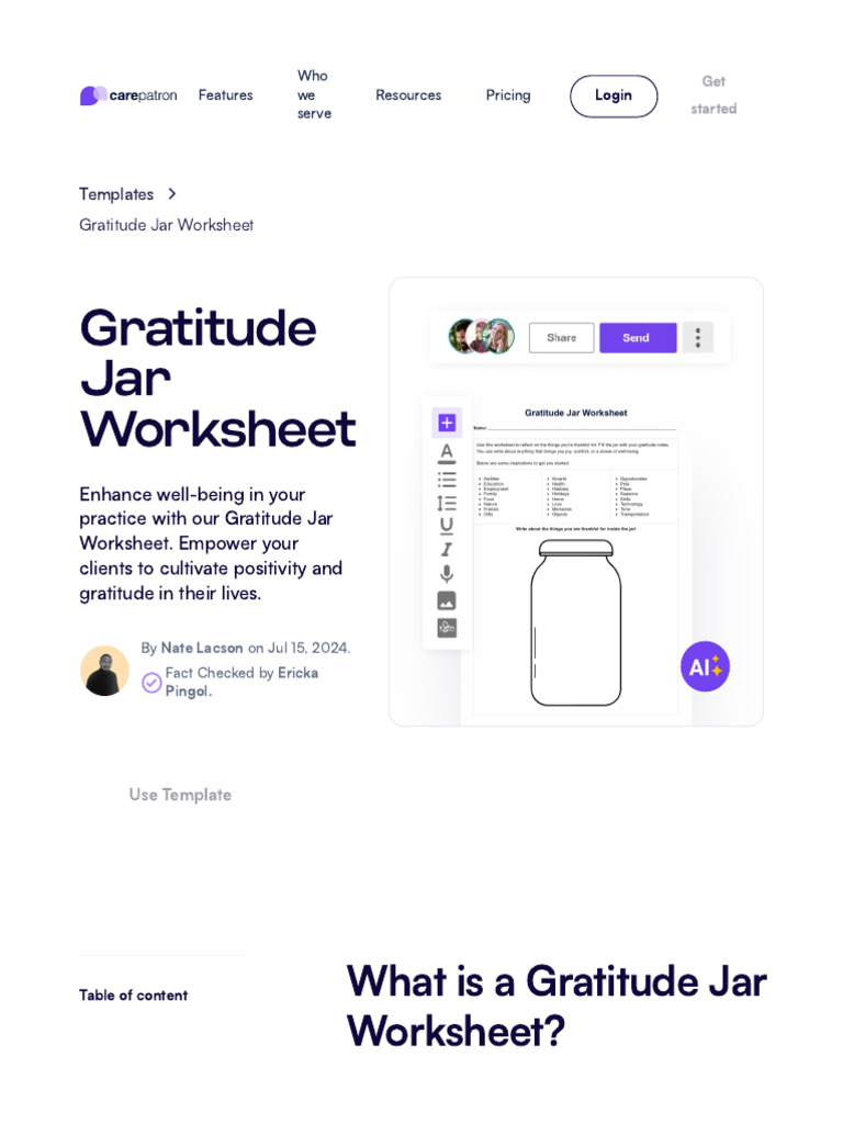 Gratitude Jar Worksheet & Example - Free PDF Download | PDF | Gratitude ...