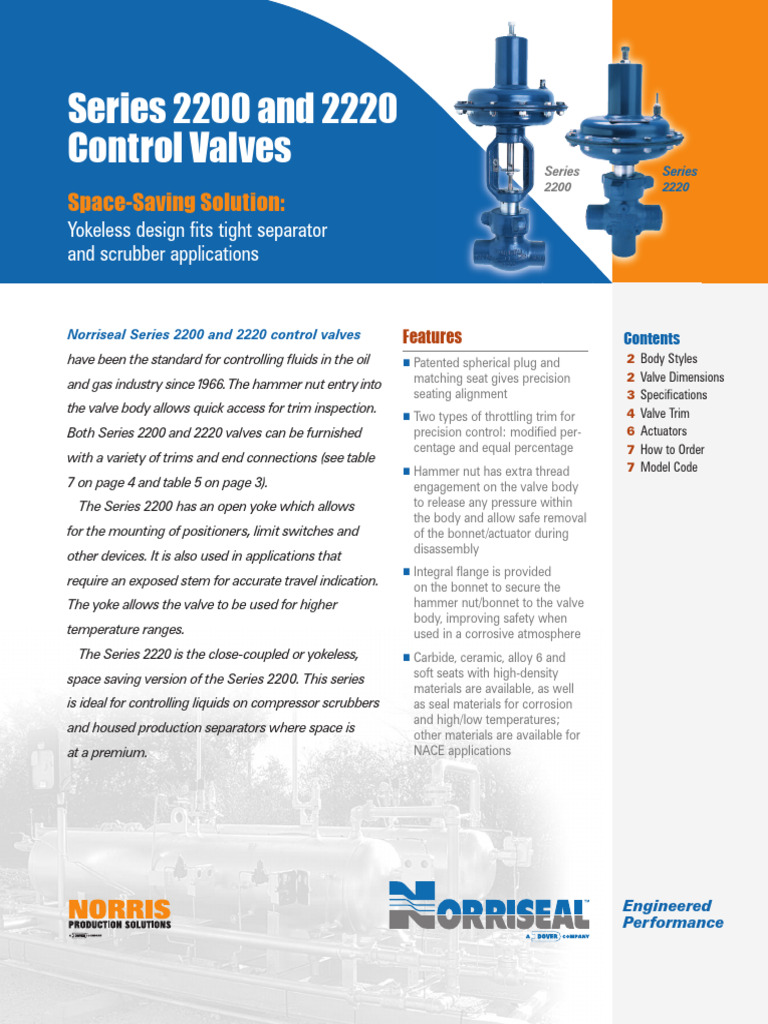 Series 22001 2220 Control Valves | PDF | Valve | Equipment