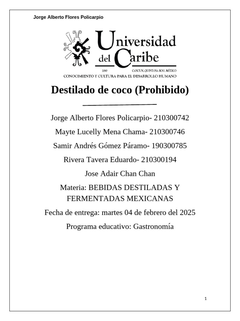 Pitorro de Coco: Tradición y Riesgos | PDF | Bebida | Puerto Rico