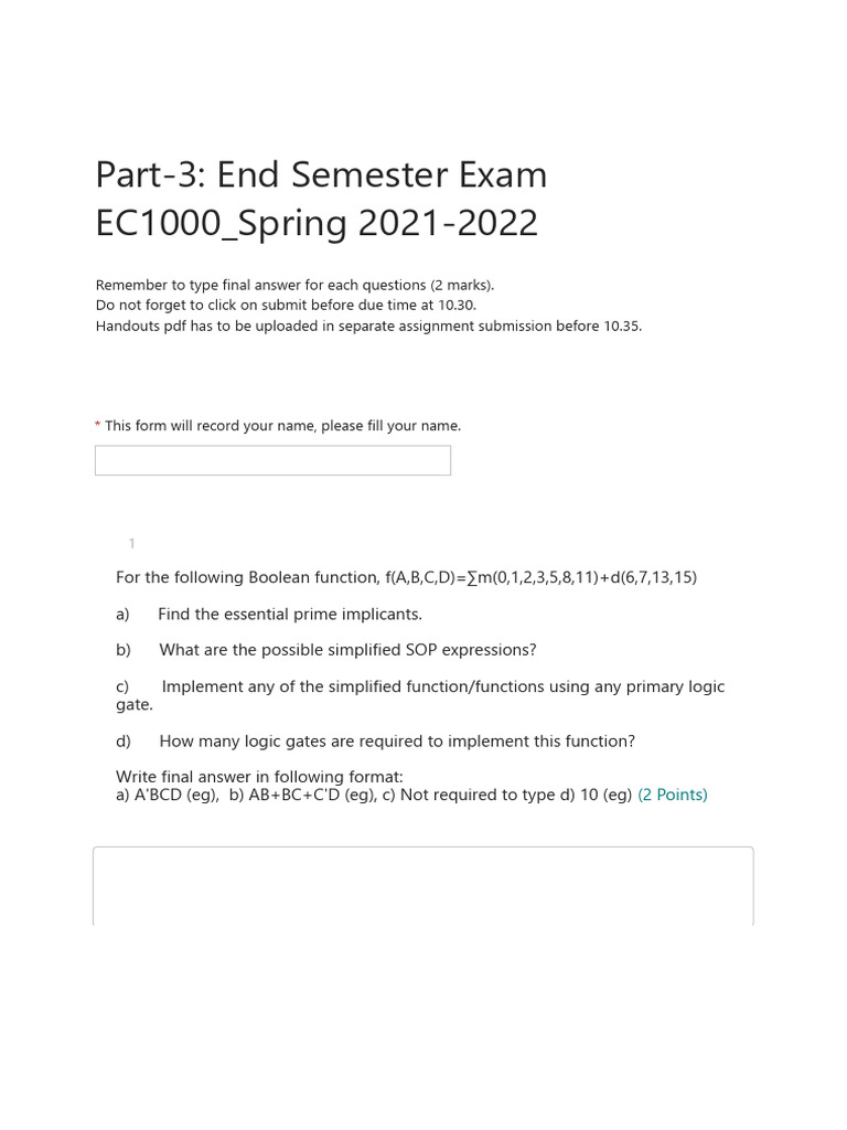 2021-22 Endsem S | PDF