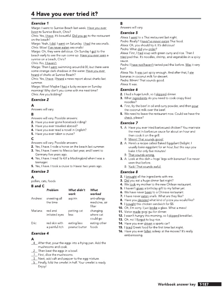 Unit 4 Answer Keys | PDF
