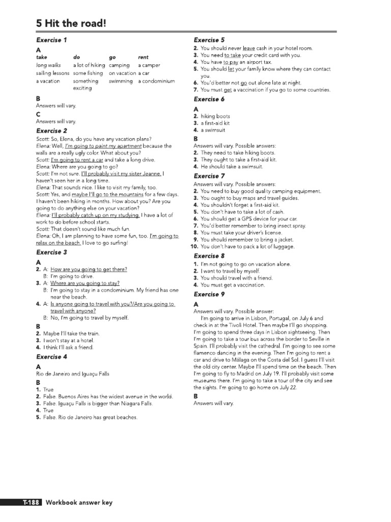 Unit 5 Answer Keys | PDF