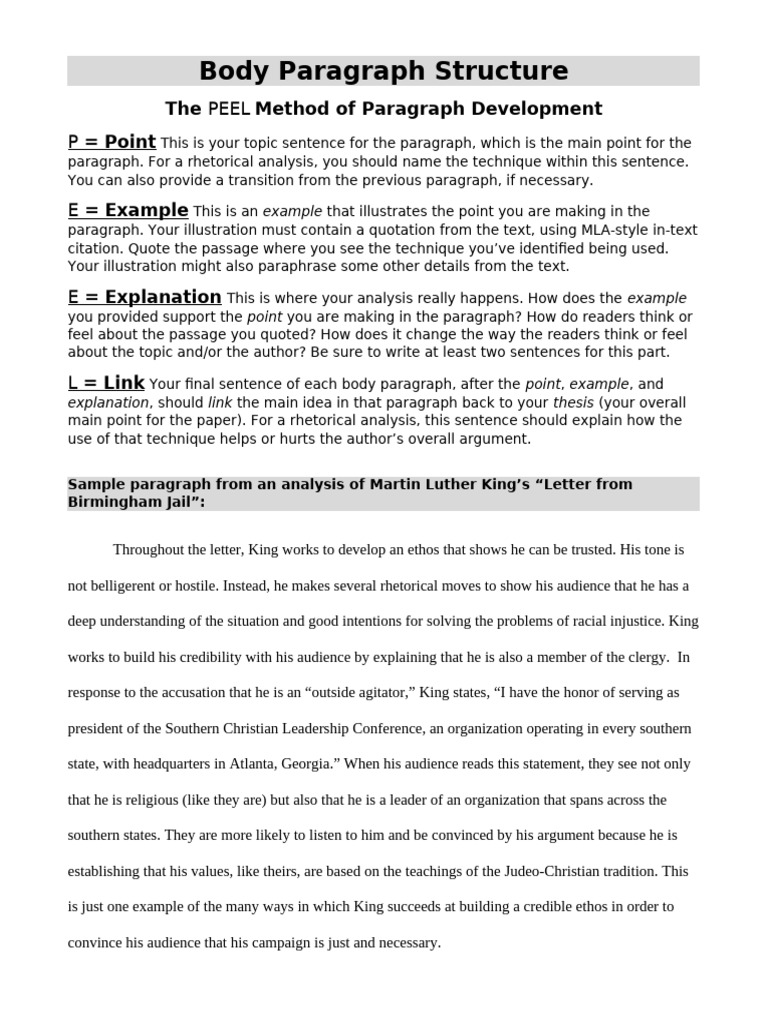 Mastering PEEL Paragraph Structure | PDF